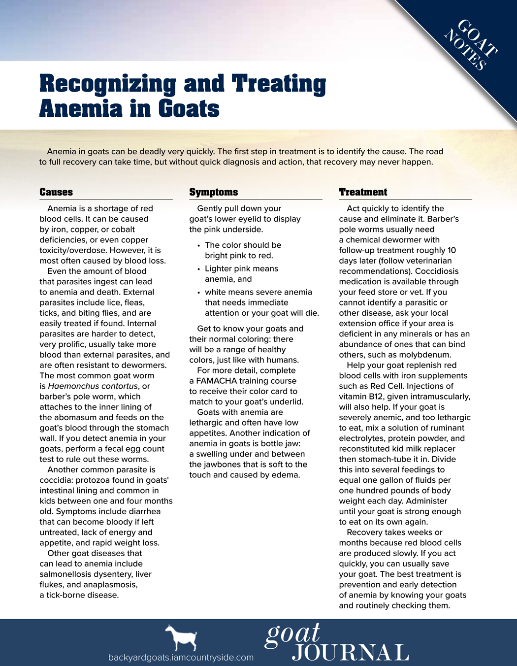 Recognizing and Treating Anemia in Goats - Goat Journal